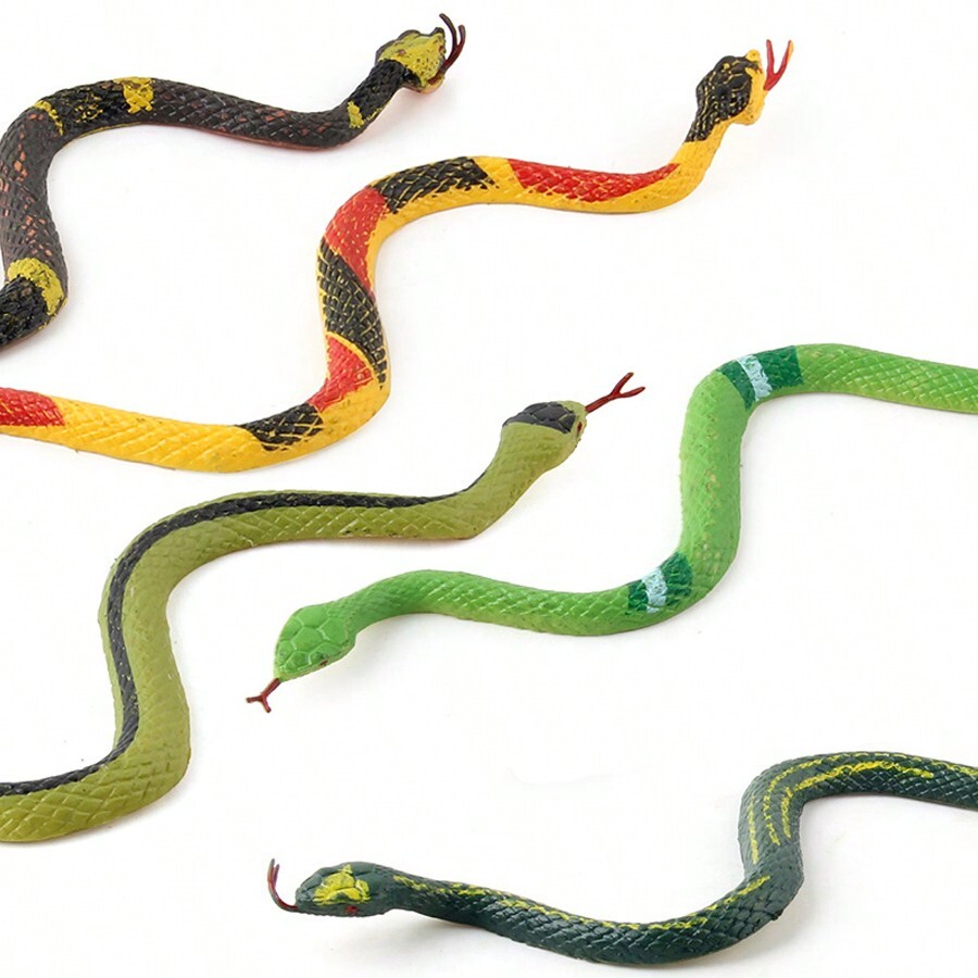 6 Pieces Realistic Rubber Snakes Set - Assorted Colorful Fake Snake ...