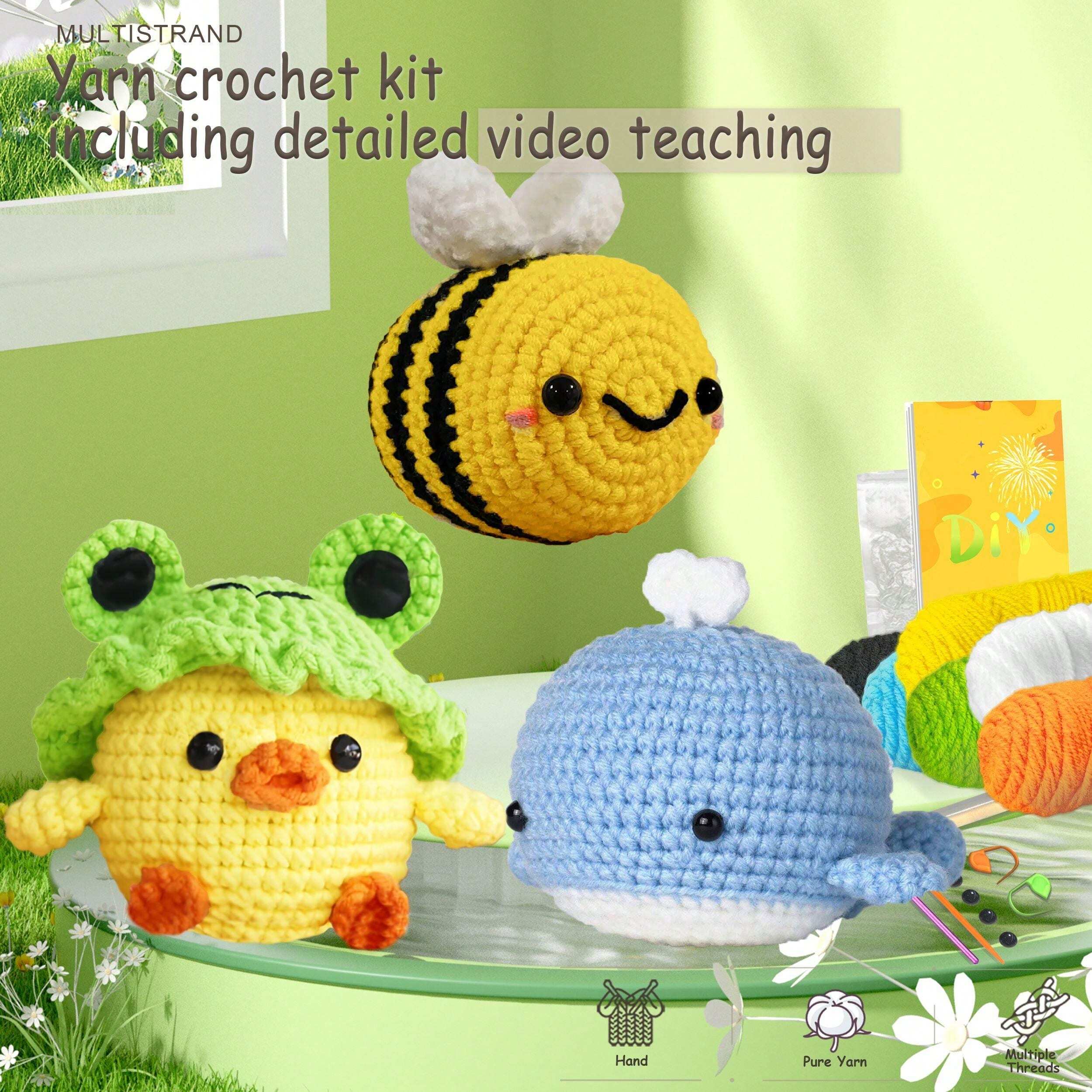 DIY ländlicher Tier- und Gemüse-Häkel-Set für Anfänger, Amigurumi ...