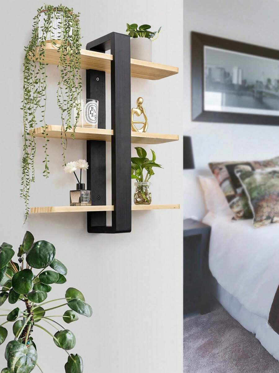 Apricot Color Floating Shelves For Wall Mounted Shelving Unit All Pine ...