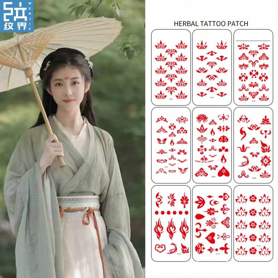 A Set Of 30 Different Styles Of Chinese-Style Ancient Dress Tattoo ...