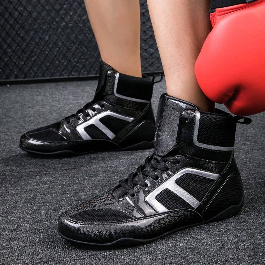 Professional Wrestling Shoes High Top Fighting Boxing Shoes Kickboxing ...