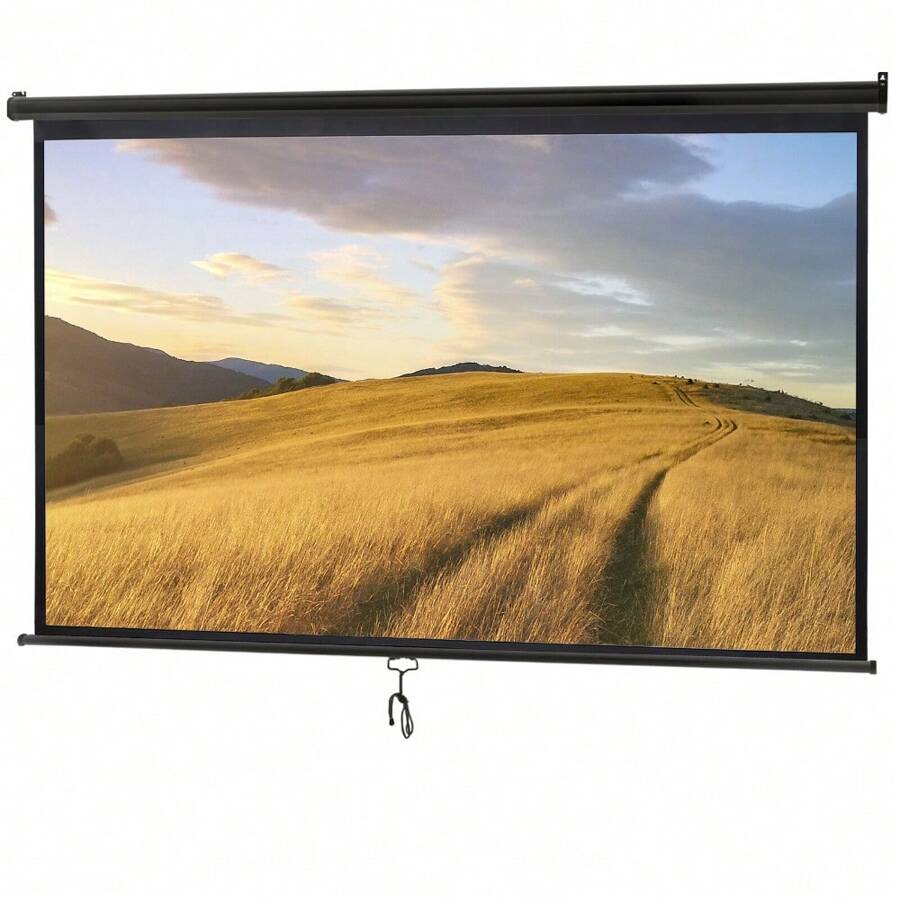100 Inch Projection Screen 16:9 Projector Movies Screen Manual Pull ...