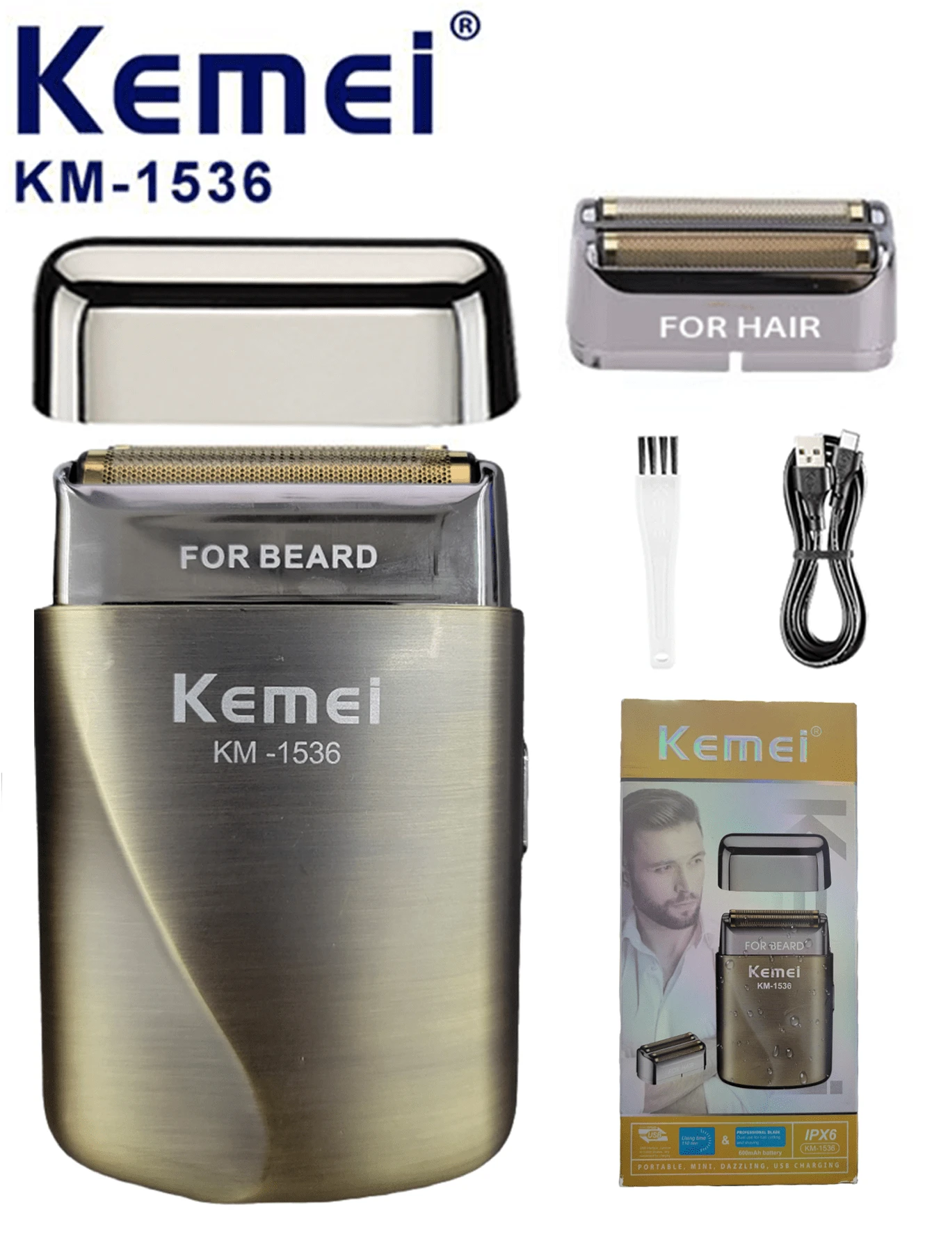 Kemei Kemei KM-1536 Portable Electric Professional Shaver USB ...