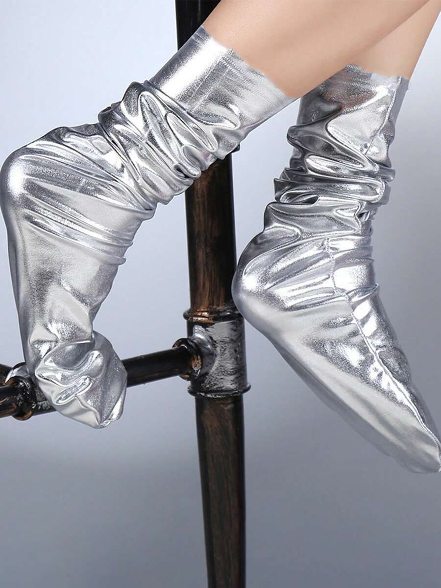 1 Pair Creative Japanese Style Reflective Bright Color Socks, Nightclub ...