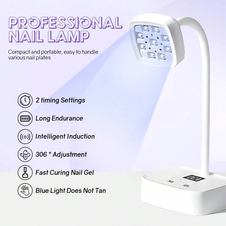 UV Nail Lamp Mini UV Light For Gel Nails Polish Rechargeable LED Nail ...