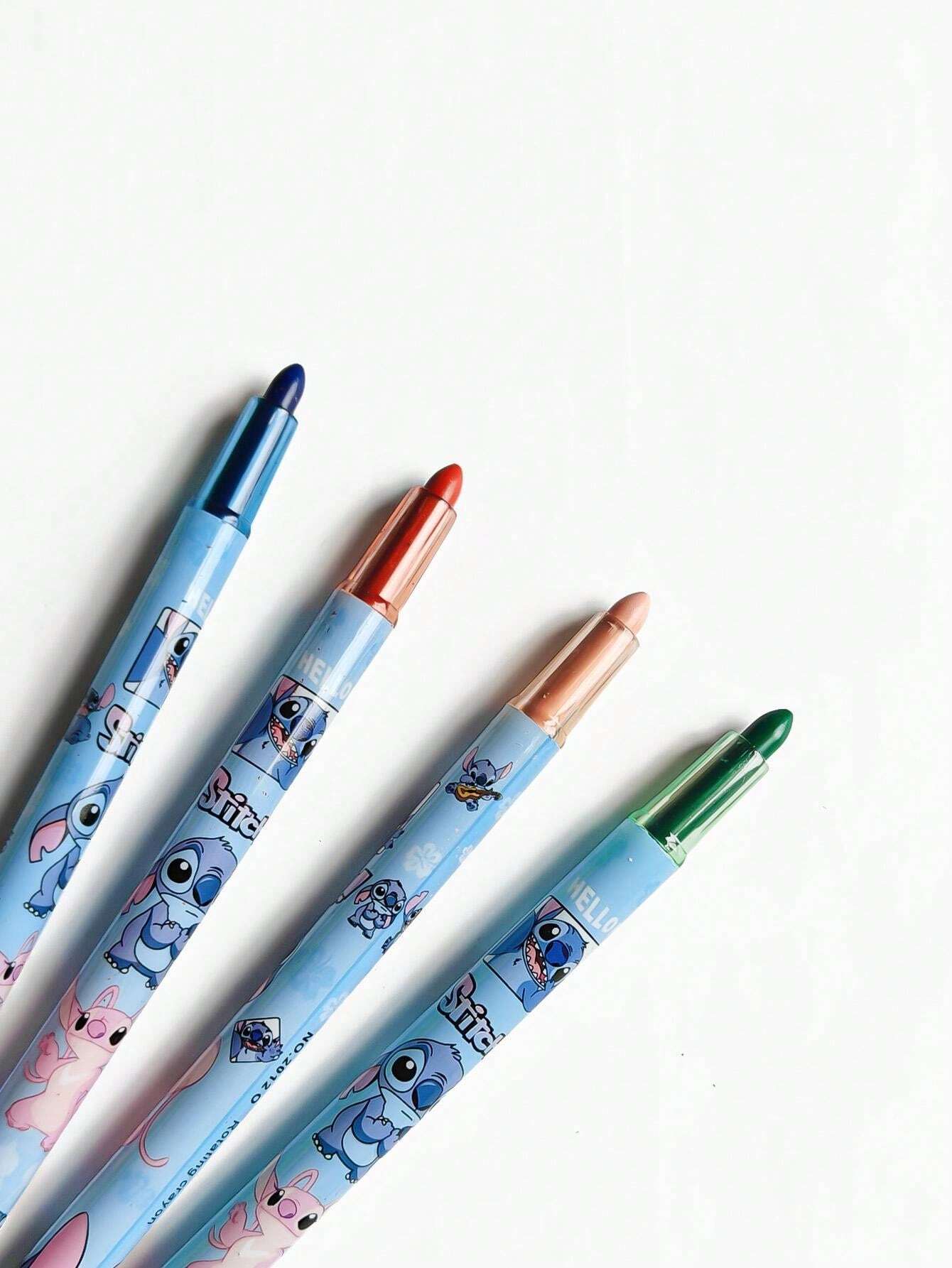Disney Lilo & Stitch Stitch Cute Cartoon Rotating Crayons 12 Colors ...