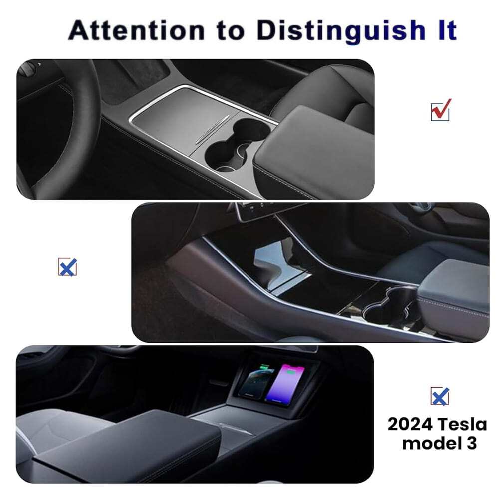 3PCS For Model Y Center Console Organizer Tray Hidden Armrest Storage Box For 2024-2021 Model Y ...