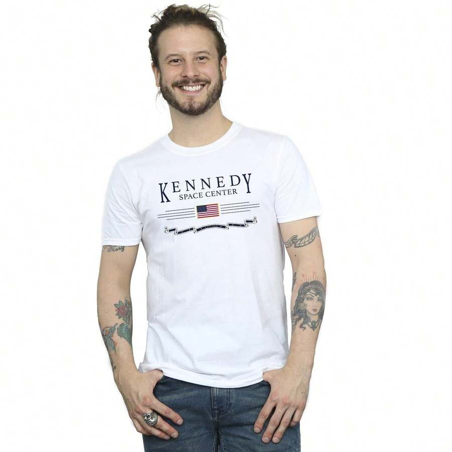 NASA Mens Kennedy Space Centre Explore T-Shirt (White) | SHEIN USA