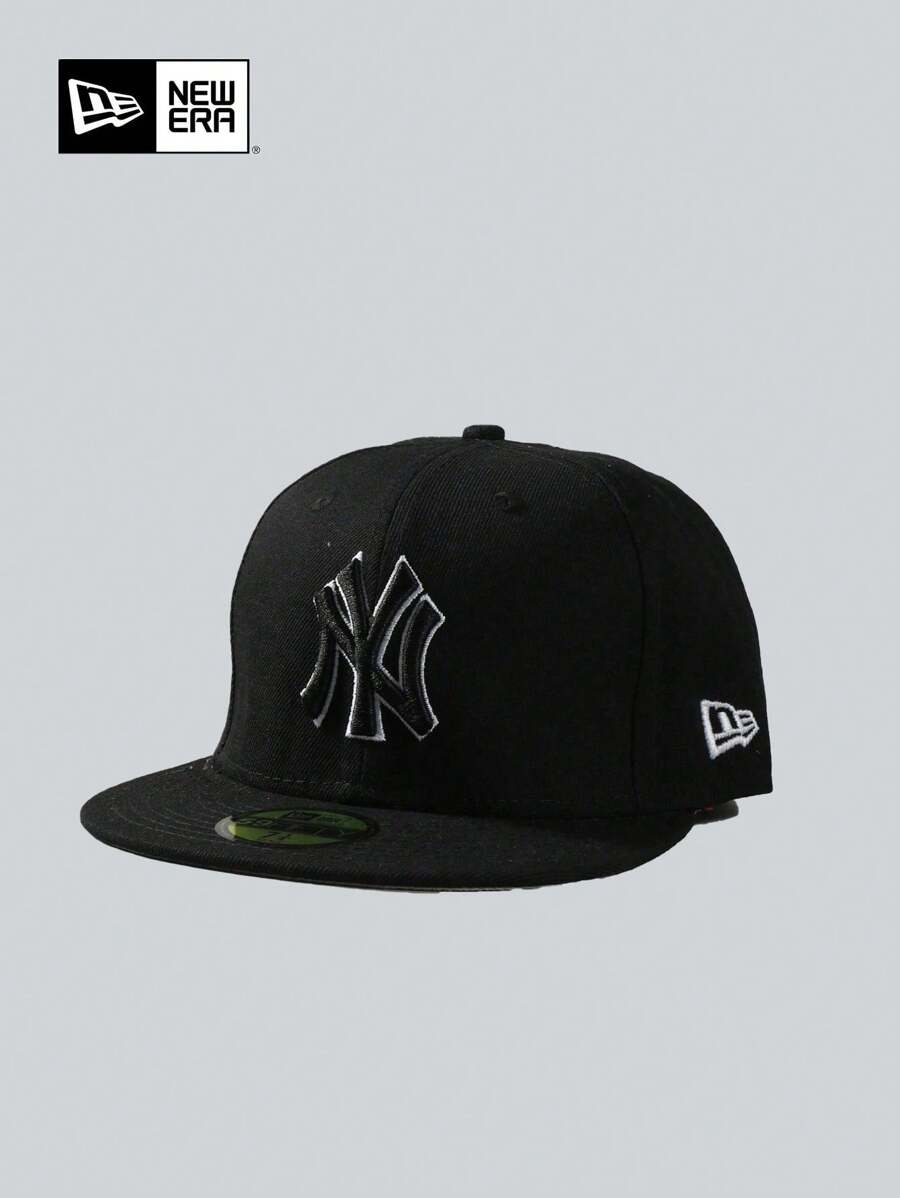 N E W E R A 1pc Unisex NY Letter Embroidered Unadjustable Flat-Brim ...