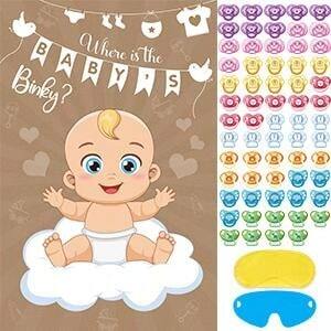 Pin The Pacifier On The Baby Game - Baby Shower Party Favors And Game ...