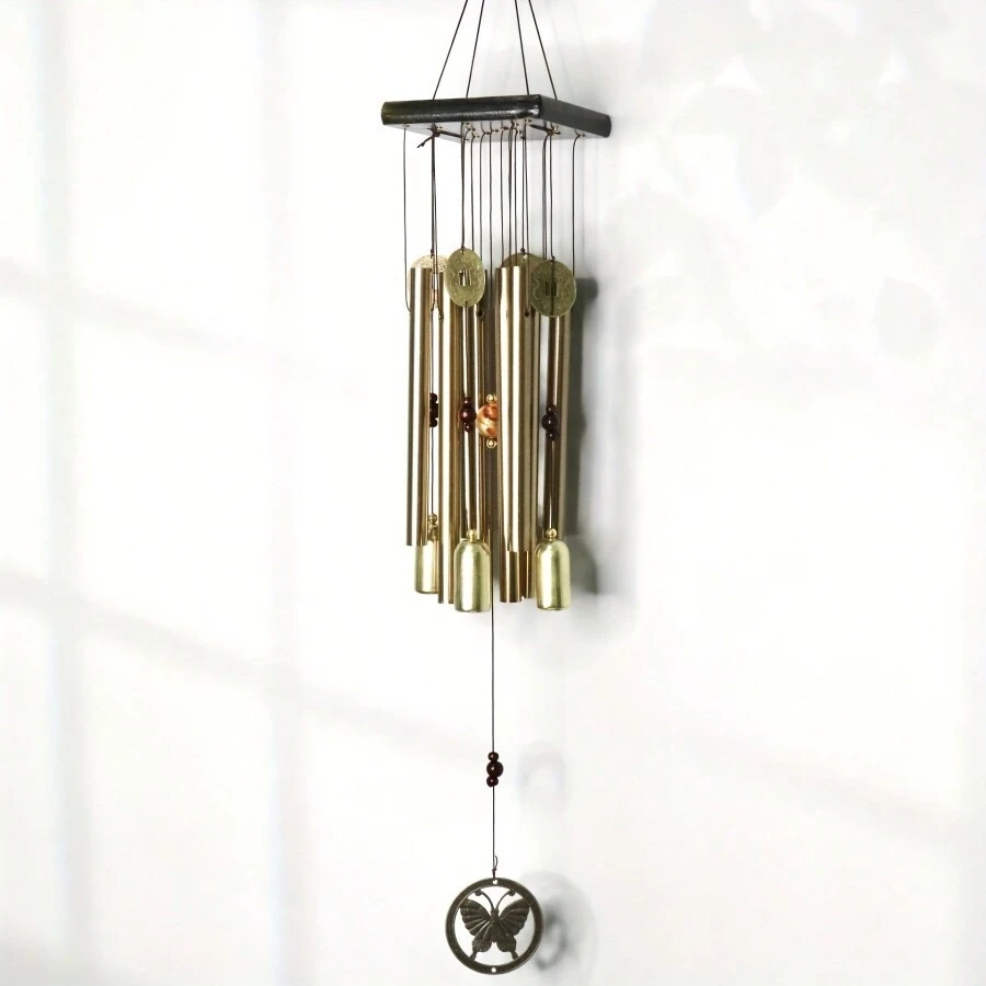 1PCS Chinese Traditional Retro Copper 8 Tubes Wind Chimes Hanging Metal ...