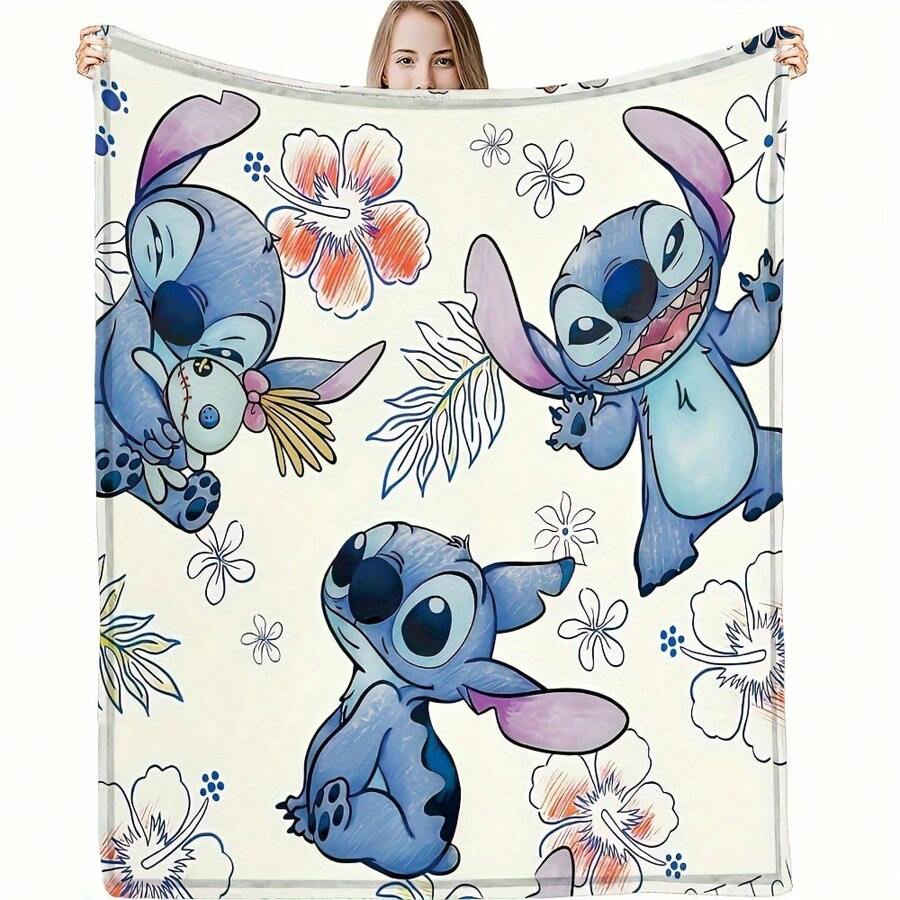 Sanrio 1Pc Stitch Plush Short Blanket - Ultra-Soft, Warm, Cozy Throw ...