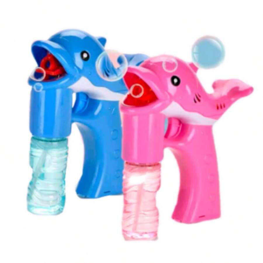Automatic Bubble Gun Toy Dolphin Machine Gun Kids LED Musical Bazooka ...