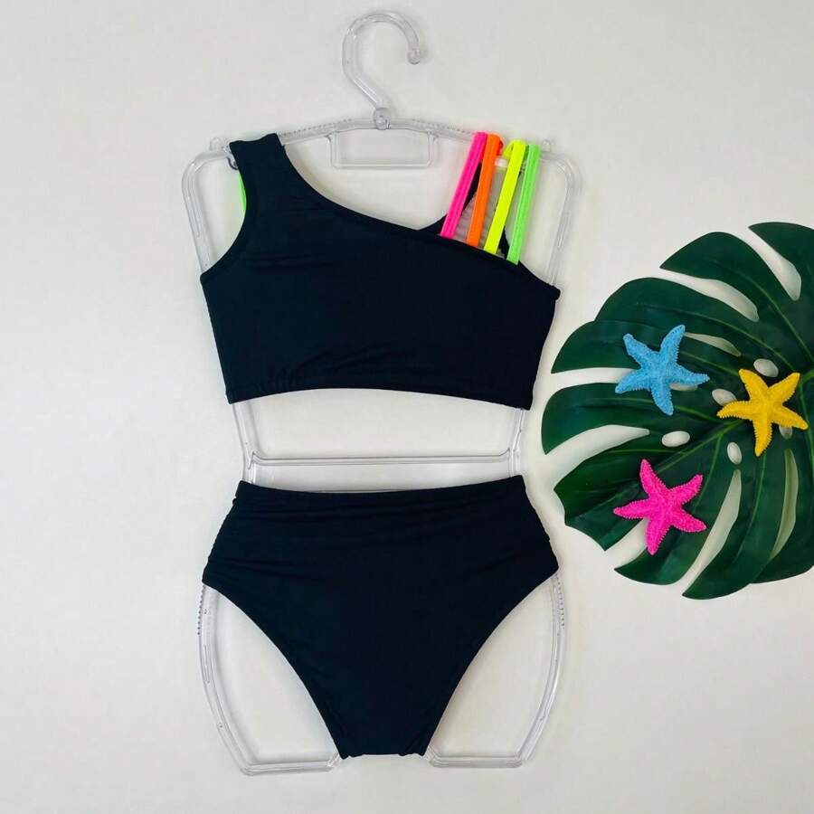 Biquíni Infantil Meninas Kit Biquínis E Chapéu 4 Peças Verão | SHEIN Brasil