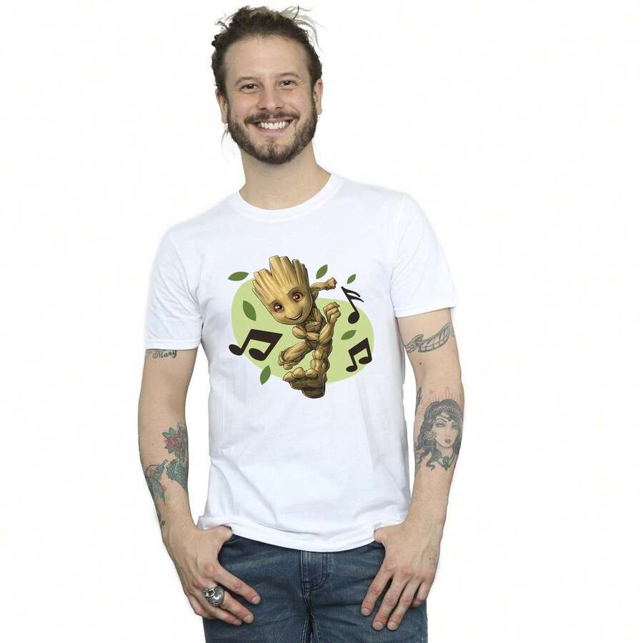 Mens Groot Musical Notes T-Shirt (White) | SHEIN USA