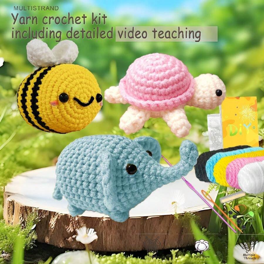 DIY Ländlicher Tier- und Gemüse-Häkelset für Anfänger, gestopfte Amigurumi-Pflanzen - Geschenk ...