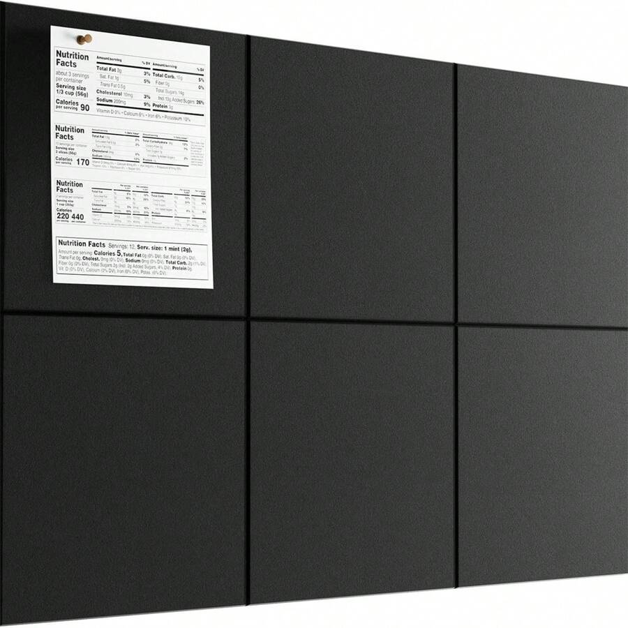 6pcs/Pack Black Cork Boards For Walls , Square Pin Board For Office ...