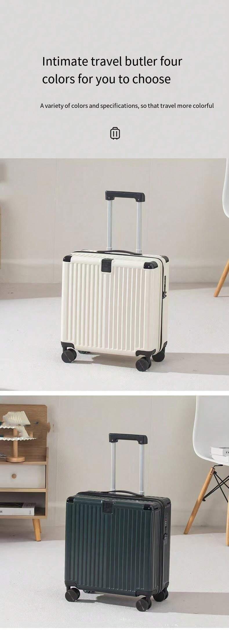 18" Carry On Luggage Suitcase Hardside Lightweight PC Travel Suitcase ...