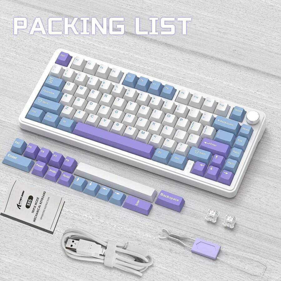 ATTACK SHARK Attack Shark X85 Mechanical Seal Keyboard,75% Wireless ... ATTACK SHARK Attack Shark X85 Mechanical Seal Keyboard,75% Wireless ...