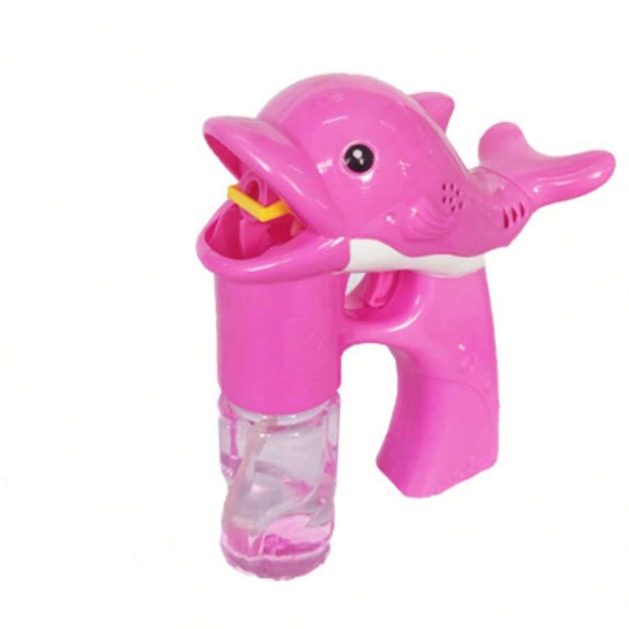 Automatic Bubble Gun Toy Dolphin Machine Gun Kids LED Musical Bazooka ...