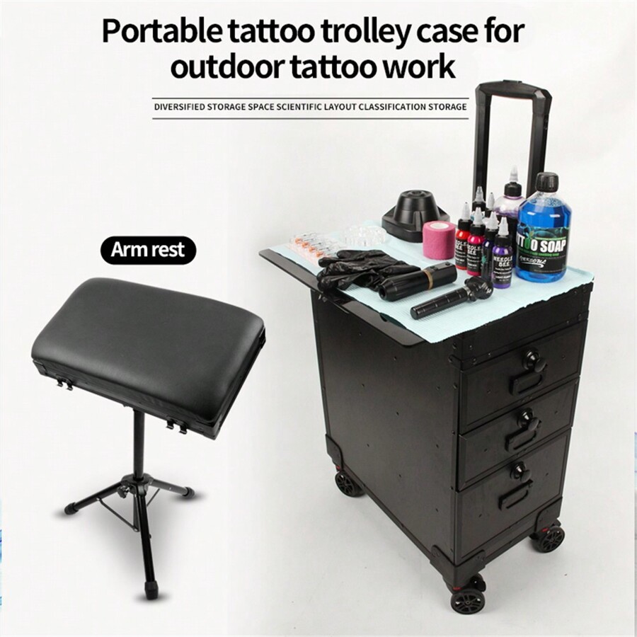 naom Naom New Tattoo Travel Case, Travel Tattoo Box + Tattoo Armrest ...