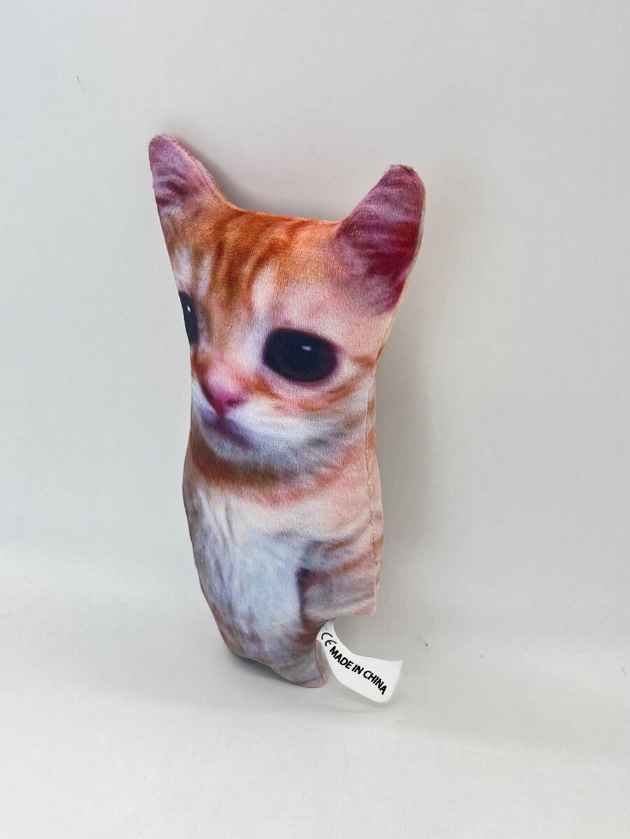 1pc Realistic And Cute Standing Cat Plush Doll, Creative Home ...