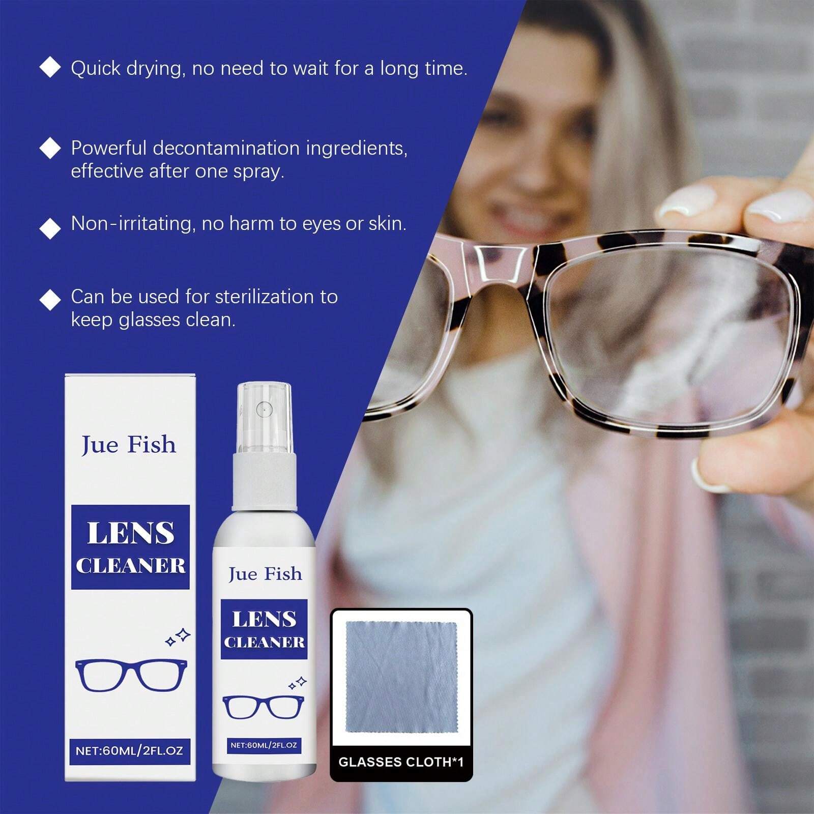 Glasses Cleaning Spray - Powerful Cleaning Formula Easily Removes Dirt ...