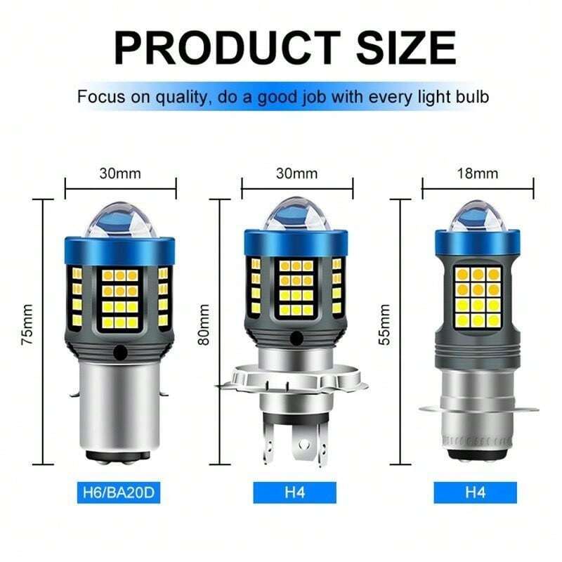 LED Bulb 12V H4 BA20D P15D Motorcycle Headlight Fog Lamp Universal Dual ...