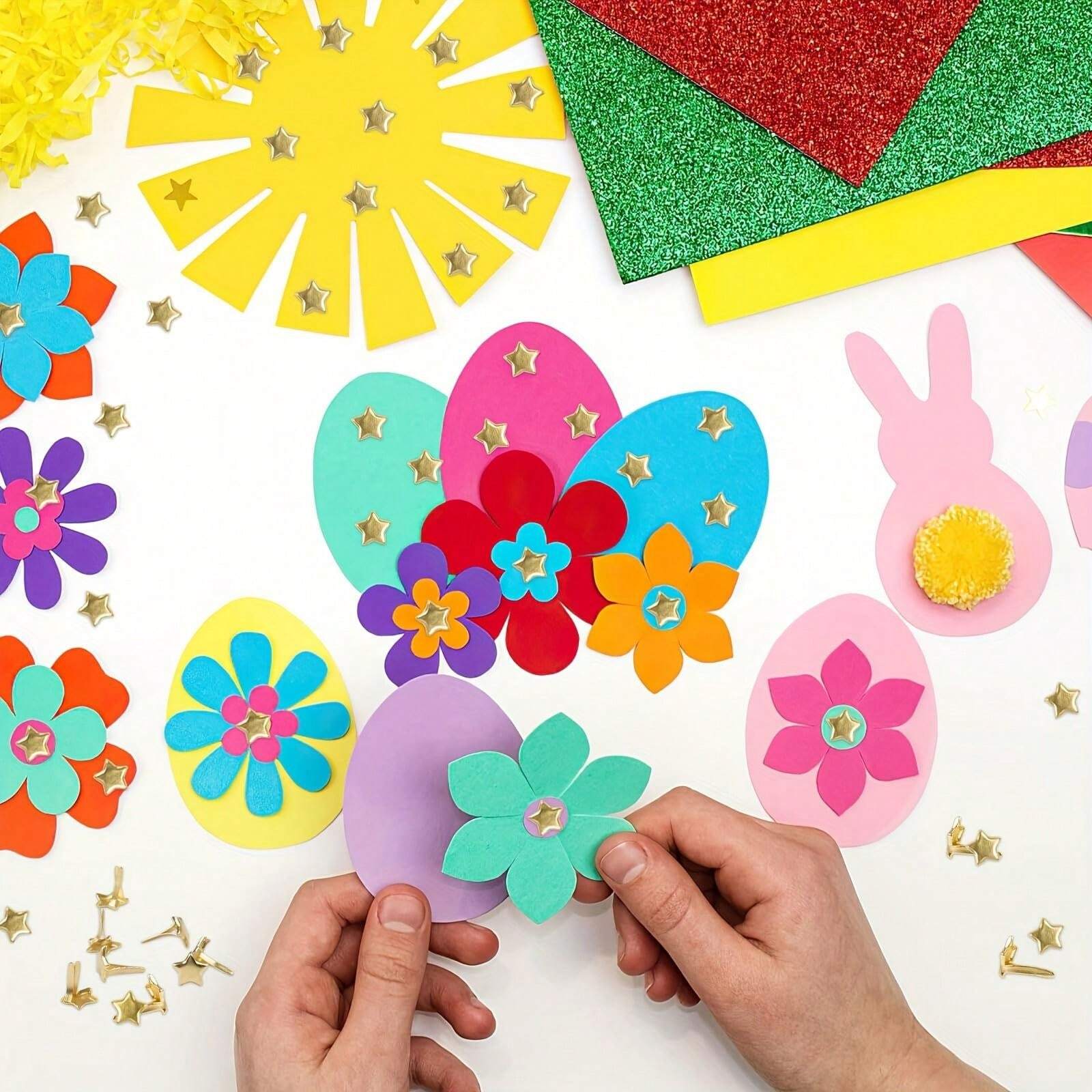 200Pcs Pattern Clips Fasteners, Pentagram Shaped Mini Brads, Metal ...