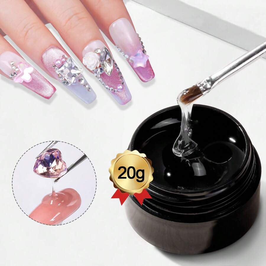 20G Maltose Rhinestone Glue Gel Clear Nail Gem Glue Gel Super Strong ...