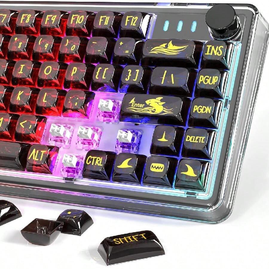 ATTACK SHARK ATTACK SHARK K75 Mechanical Keyboard, Transparent PC ...