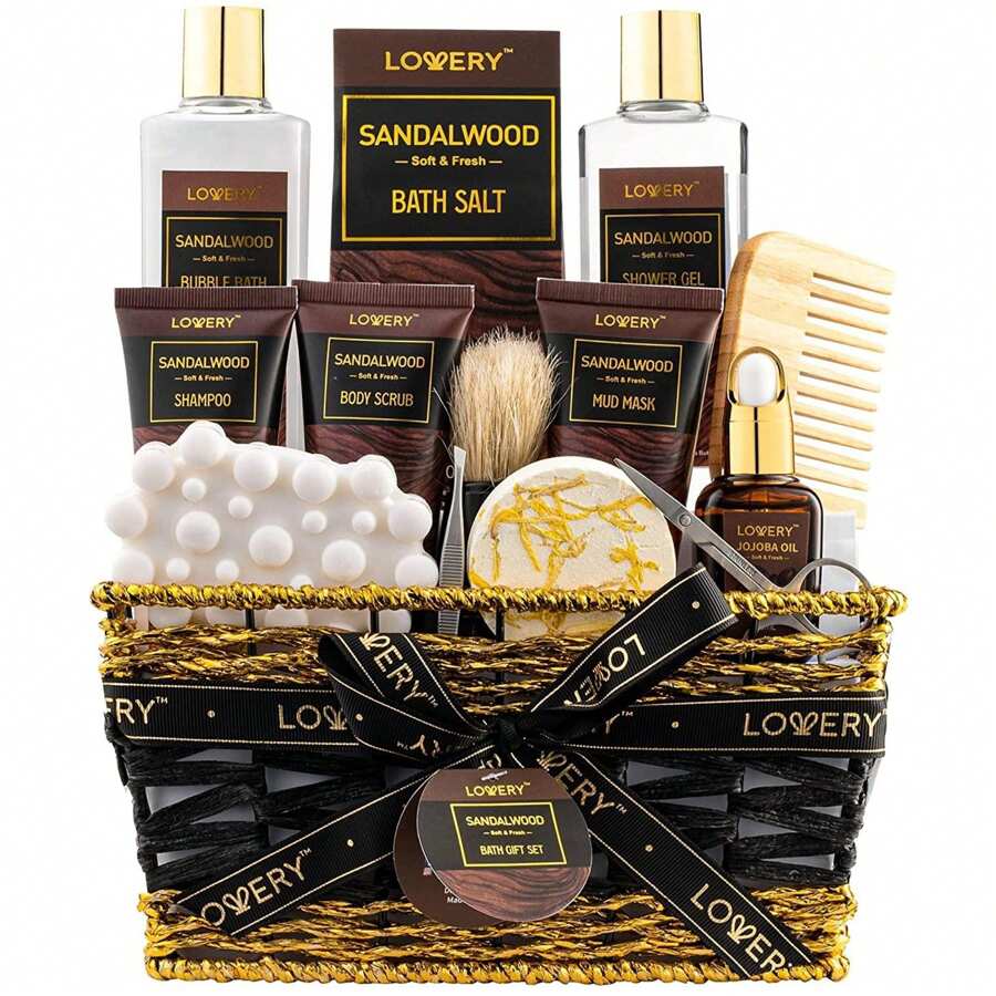 Lovery Mens Gift Set - 14 Pc Sandalwood Bath Gift Set - Personal Self ...