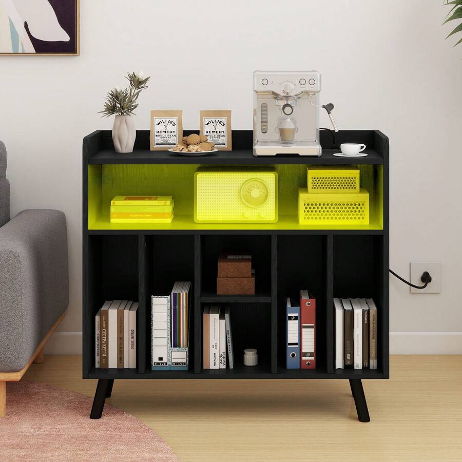 Sturdum LED Vinyl Record Player Stand Turntable Stand With Power ...