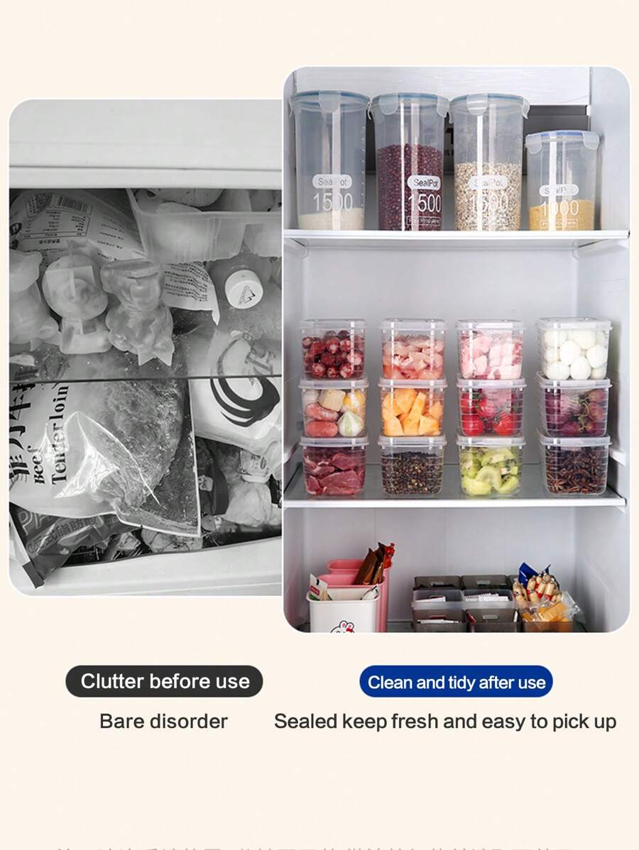 4/5/10pcs 700ml Graduated Refrigerator Storage Containers, Airtight ...