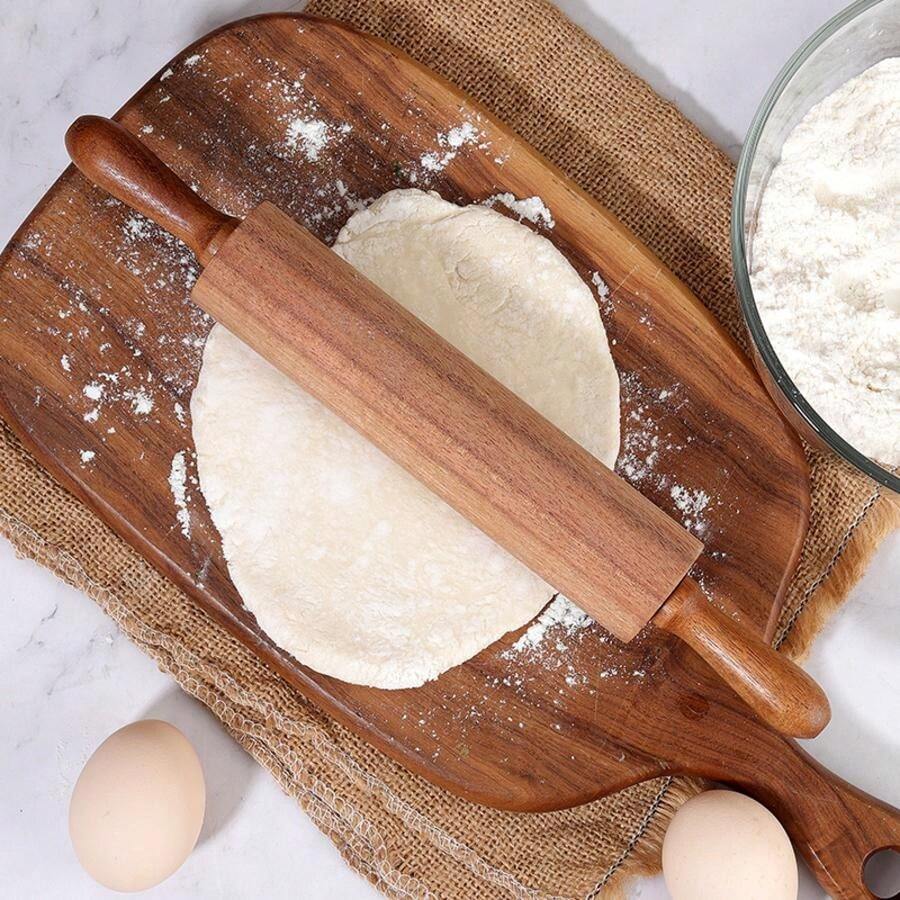 Rouleau à pâtisserie en bois d'acacia naturel de 12 pouces | Rouleau à ...