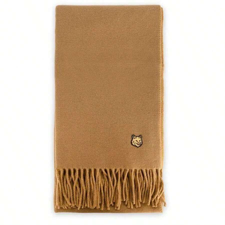 Maison Kitsuné Bold Fox Head Patch Muffler Brown | SHEIN USA