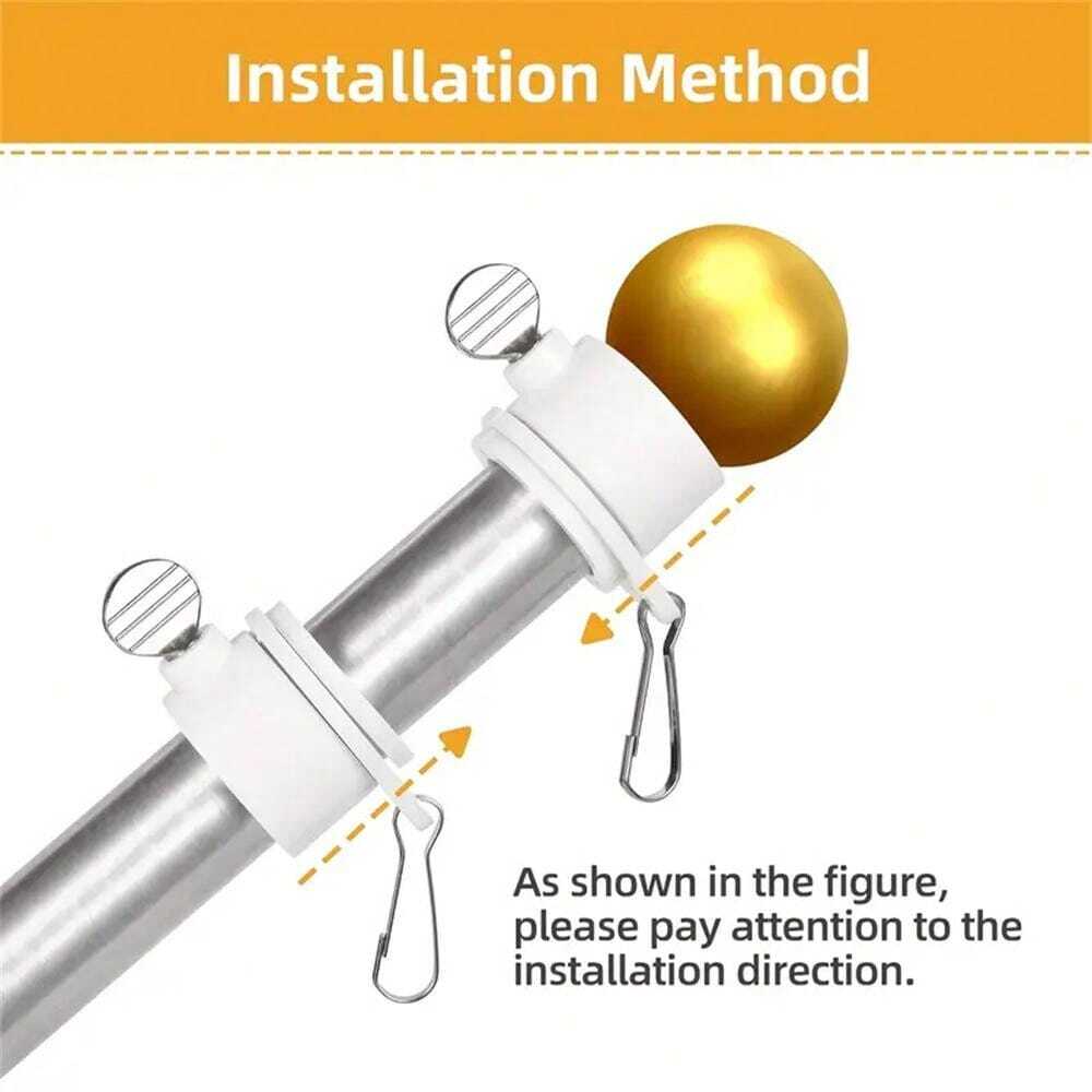2-Piece Tangle Free Flagpole Installation Ring Clamp Rotating Flagpole ...