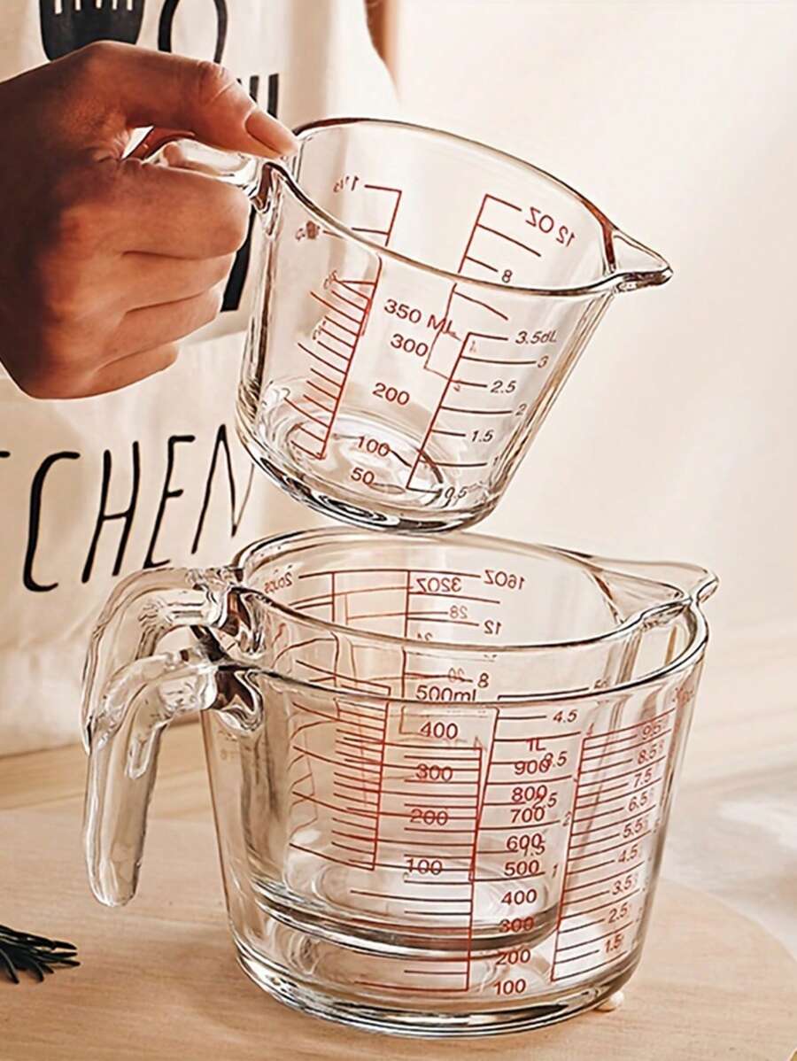 1pc High Temperature Glass Measuring Cup With Scale And Handle - High ...