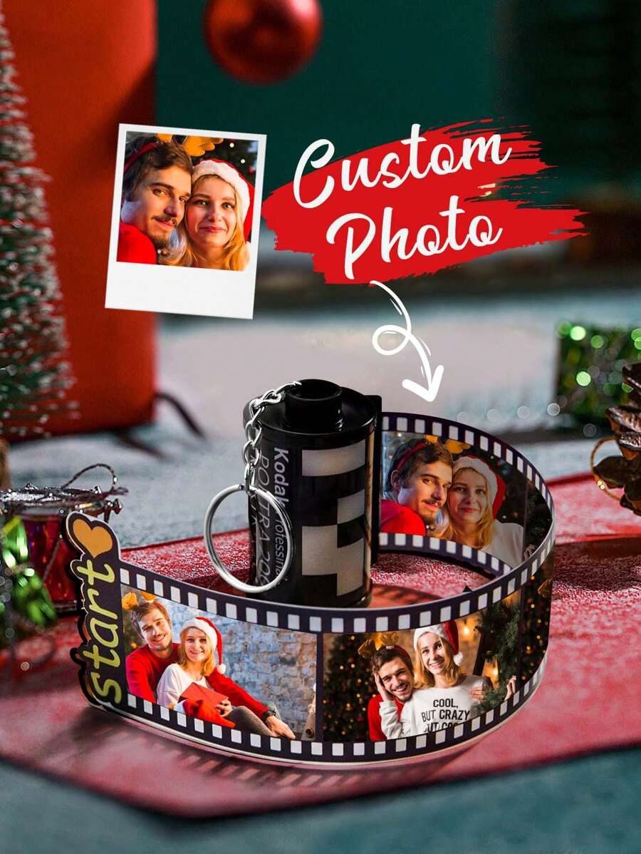 1 Stück personalisierter Filmstreifen Schlüsselanhänger für Weihnachten ...