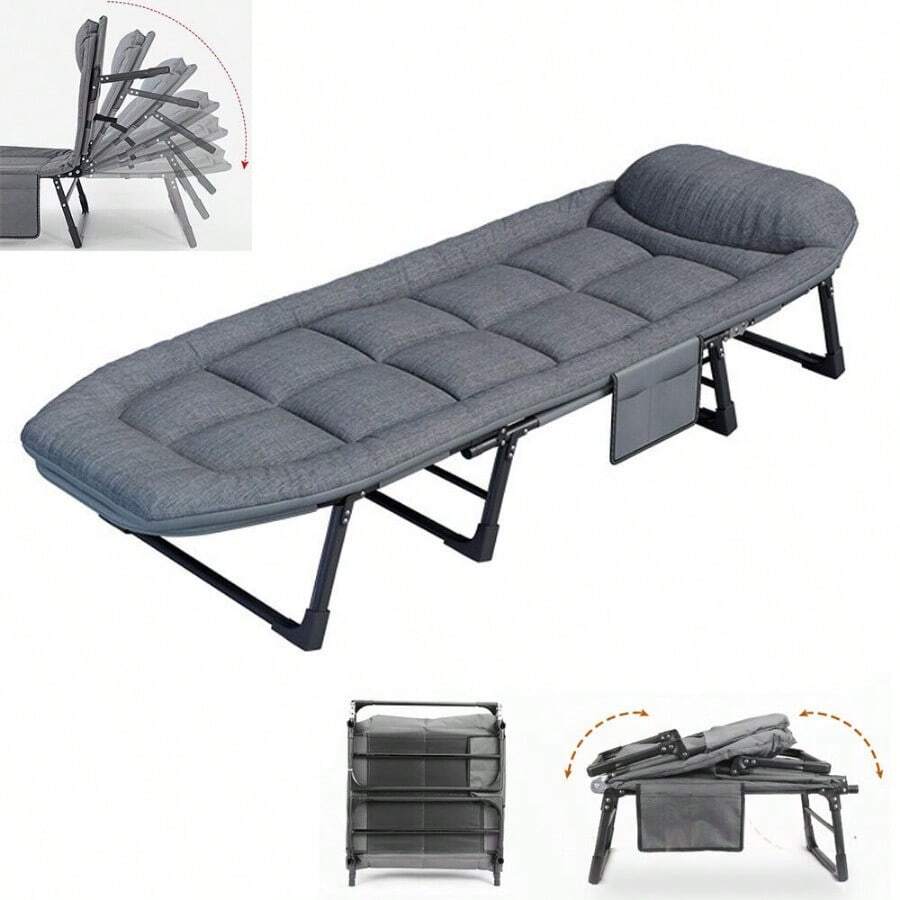 Adults Folding Sleeping Cot Guest Bed Heavy Duty Sun Lounger Cots ...