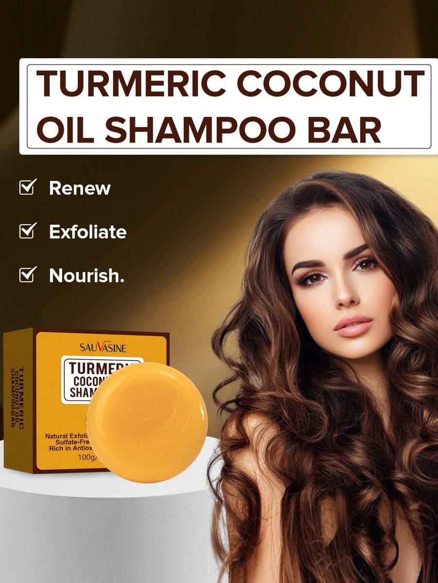 LANTHOME Turmeric Coconut Shampoo Bar - Exotic Blend For Vibrant Hair ...