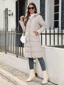 Slim Fit Women's Hooded Winter Coats Warm Parka Jacket Long Quilted ...