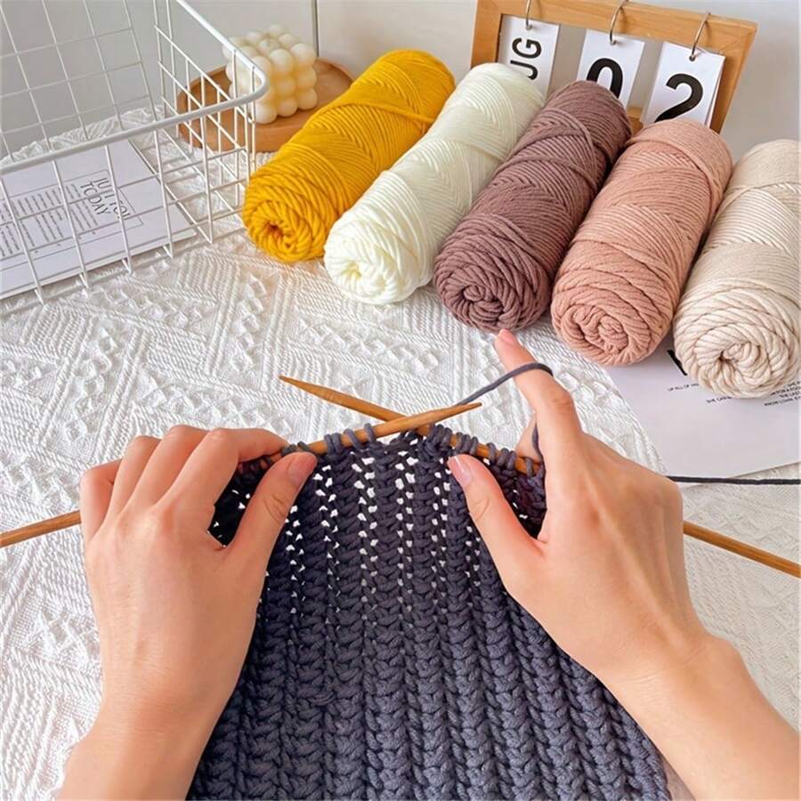 1pc 100g, Coarse Knitted Yarn, 8-Layer Variegated And Solid For Crochet ...