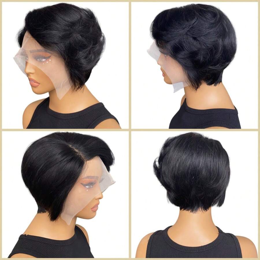6inch Pixie Cut Wigs Human Hair 13x4x1 Lace Front Wigs Human Hair Short ...