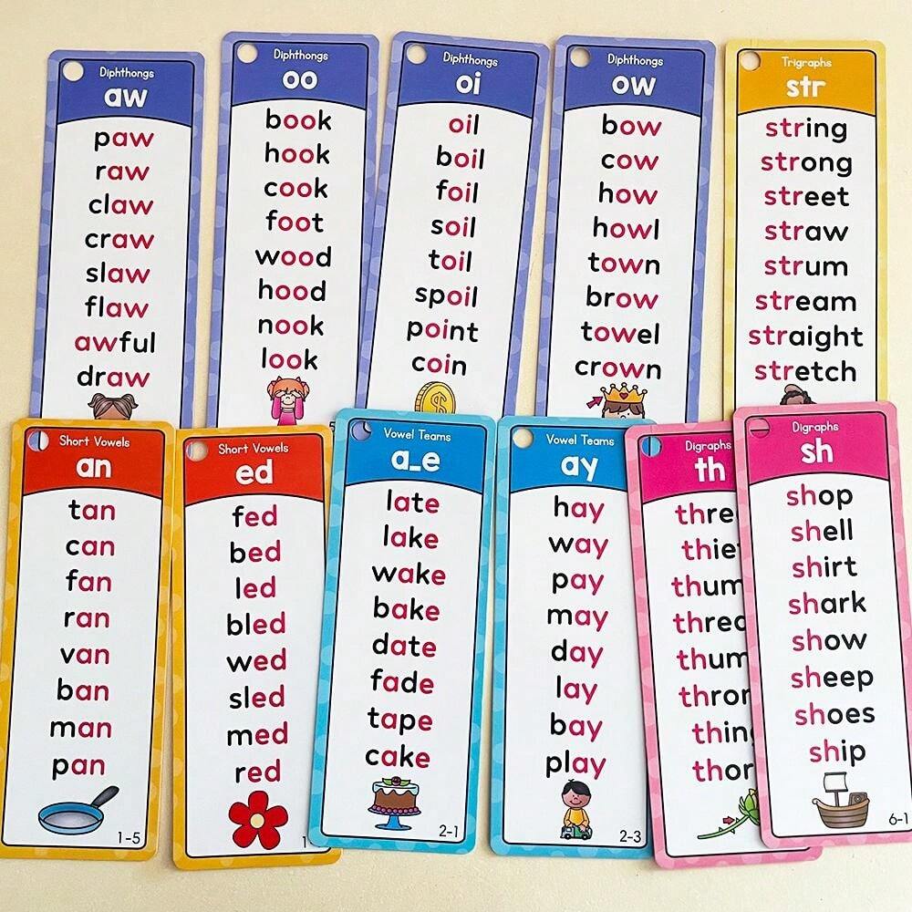 60 Cards English Phonics Flashcards,Blending Short Long Vowel Sounds ...