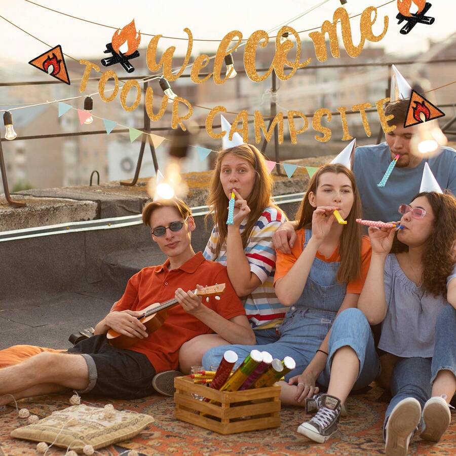 Camping Party Decorations, Welcome To Our Campsite Banner Campsite ...