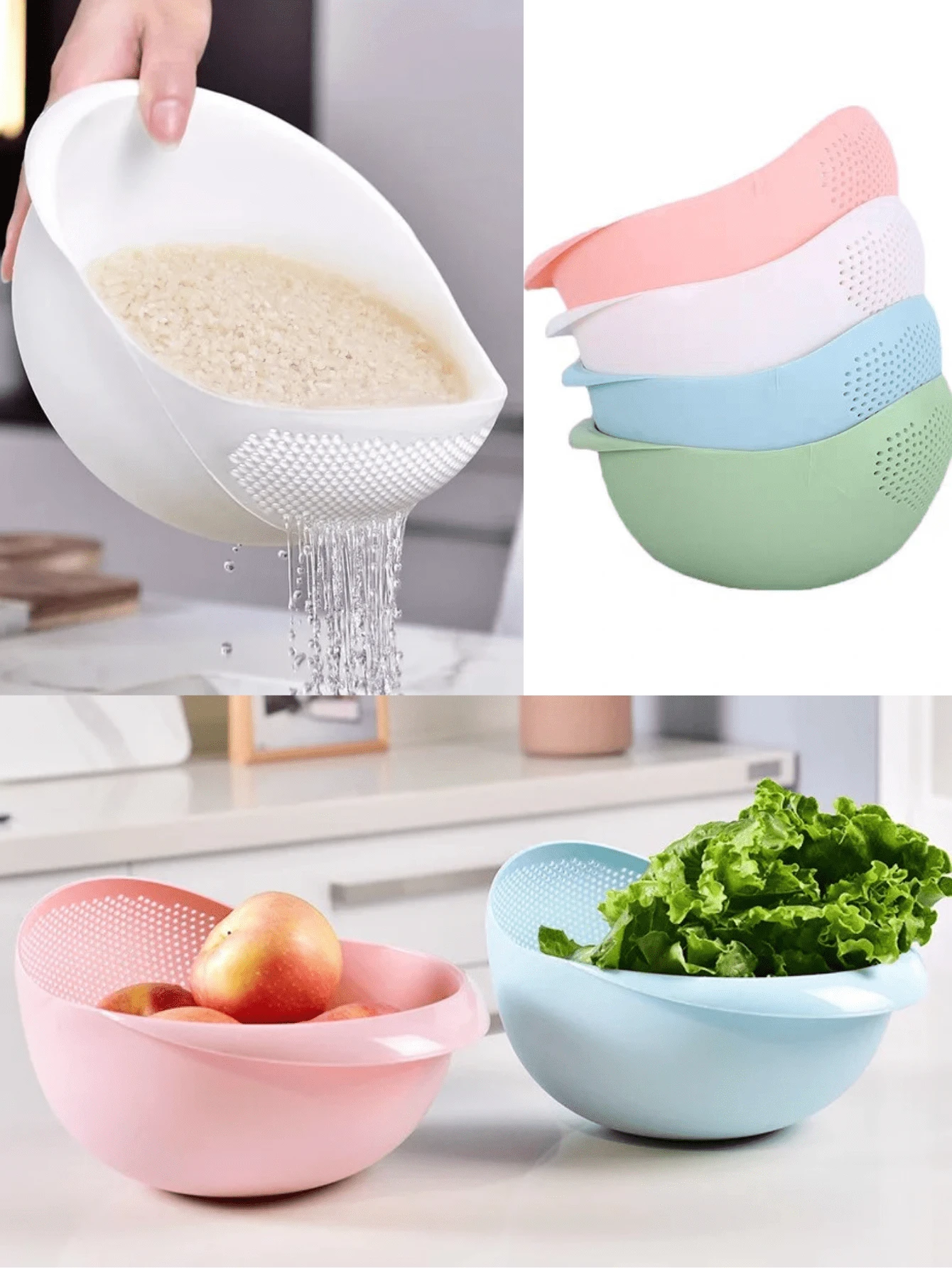 COLADOR DE PLASTICO PARA ARROZ, ESCURRIDOR DE PLASTICO PARA ALIMENTOS ...