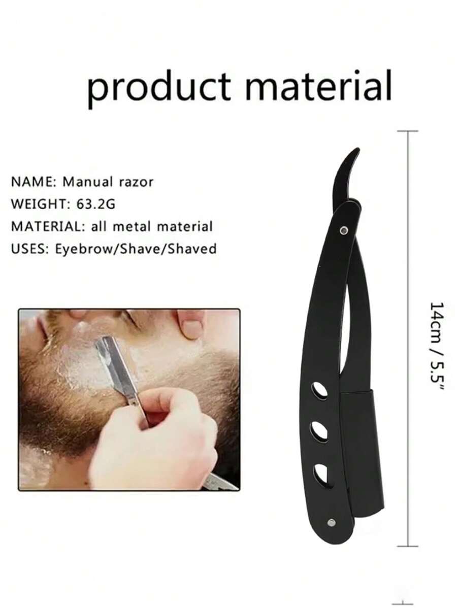 Navaja de afeitar recta de seguridad profesional para barberos con 10 ...