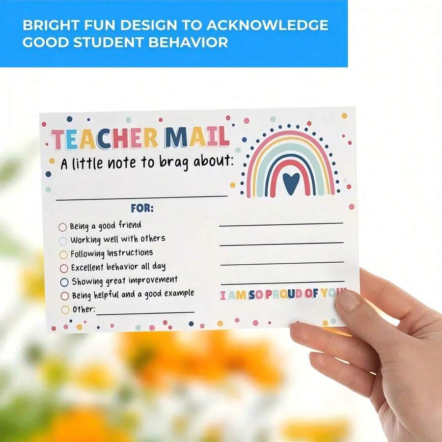 50 Pack Boho Rainbow Teacher Incentive Cards - Positive Behavior ...