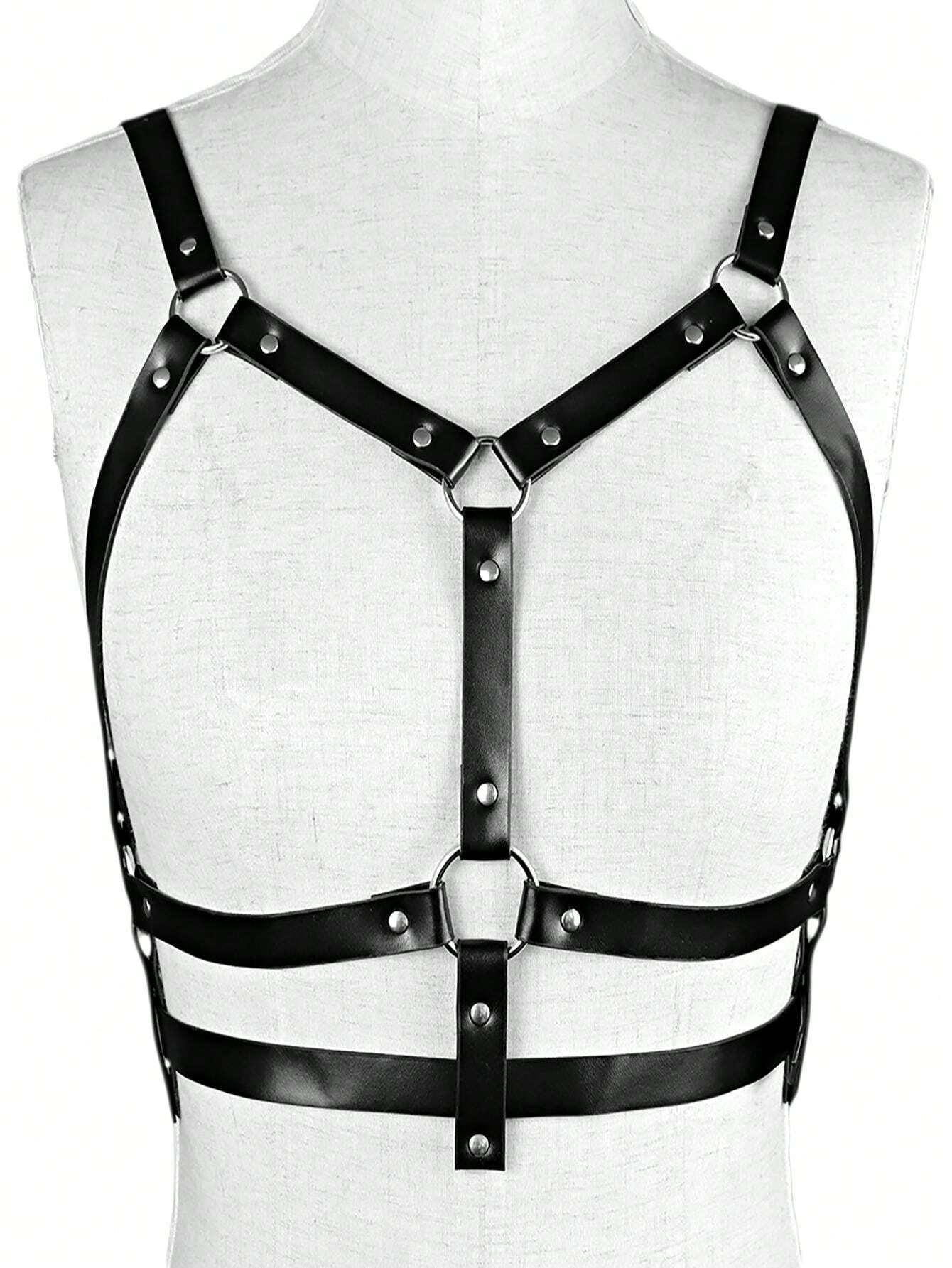 Sexy Gothic Harajuku PU Underwear Girdle Waistband Women's Chest Body ...